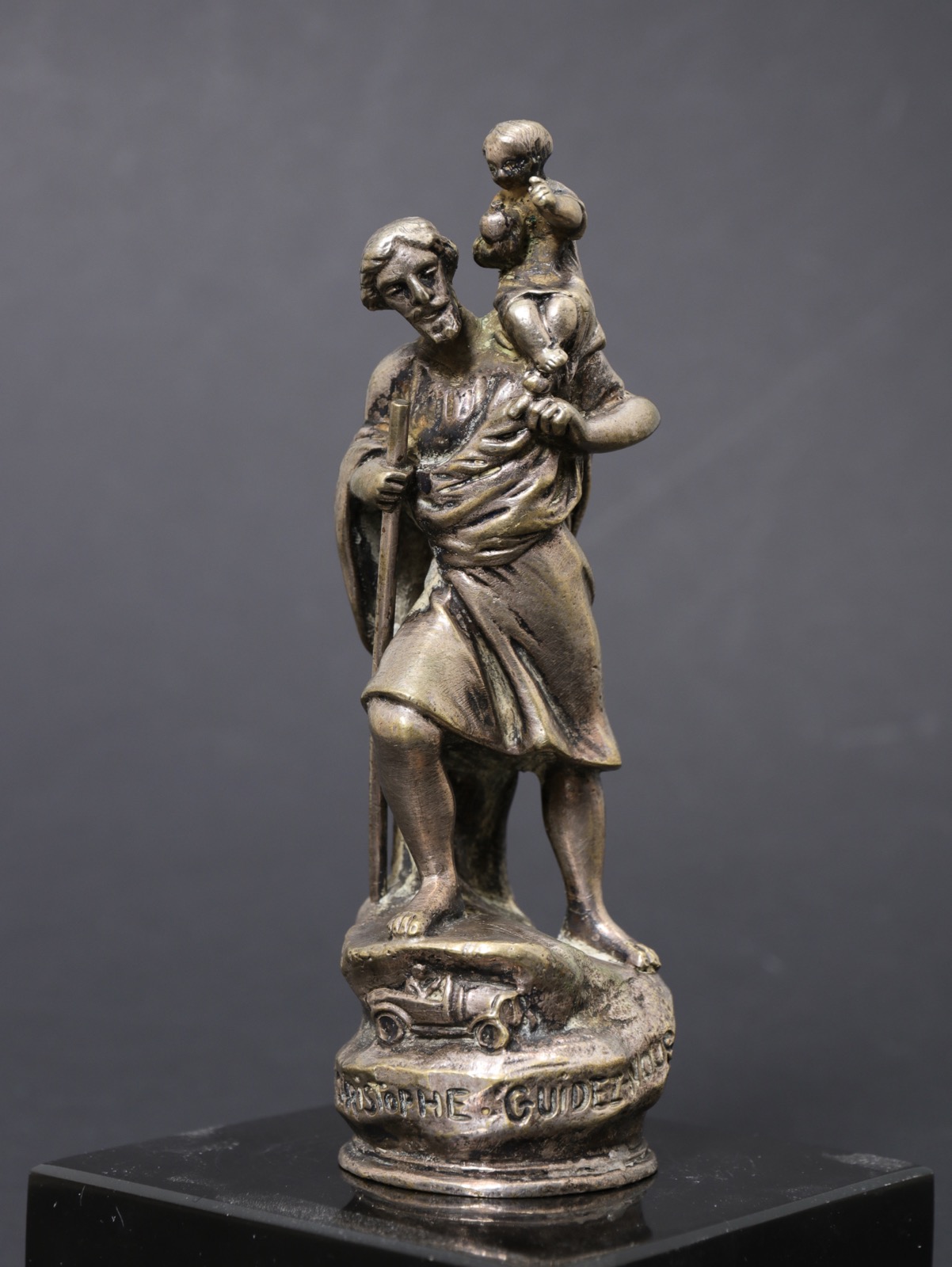 H BRIAND St CHRISTOPHE GUIDEZ-NOUS MASCOTTE -RADIATOR CAP BRIAND H.J.